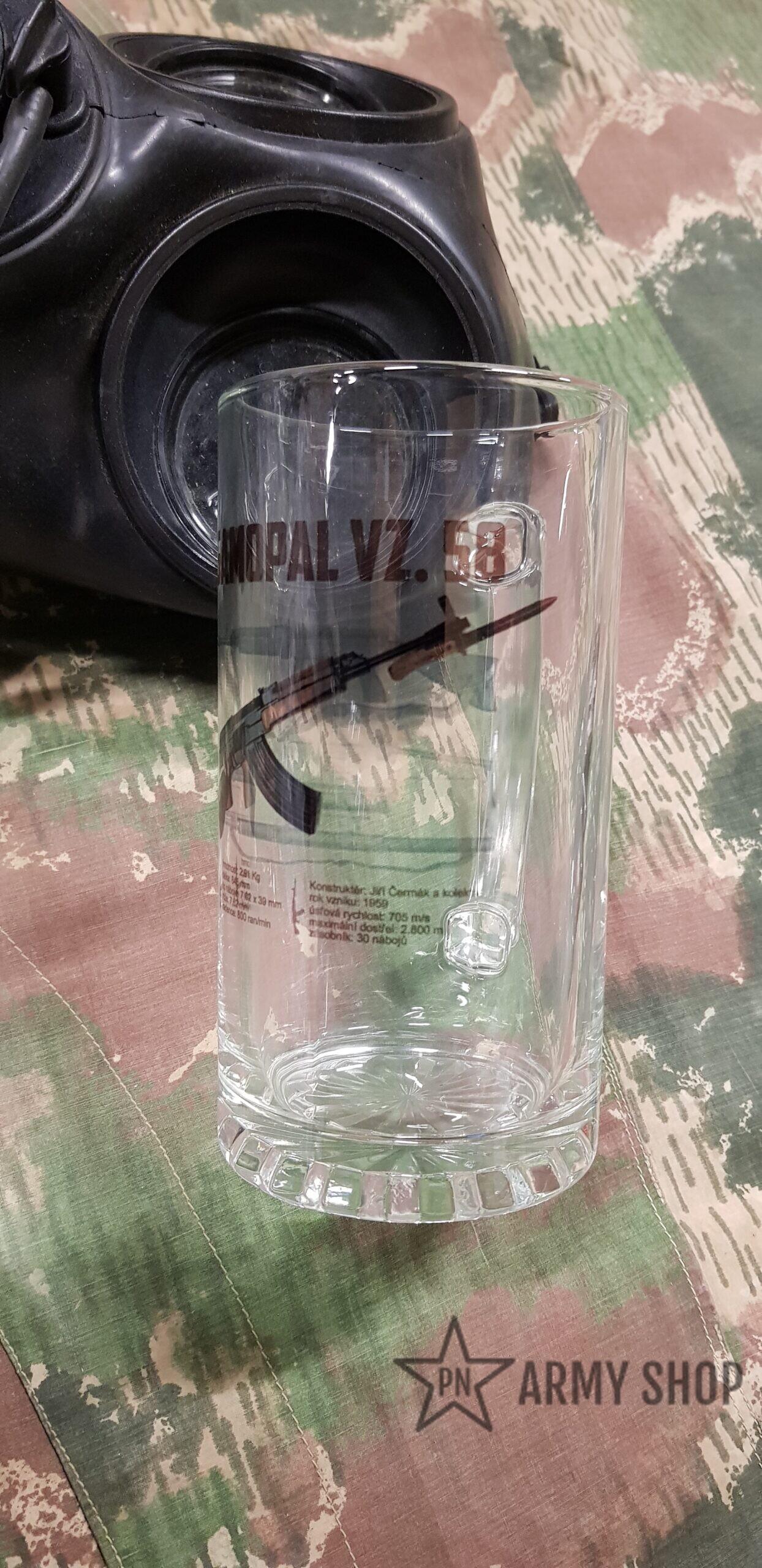 Skleněný půllitr - SA58 samopal vz.58 - PN ARMY SHOP